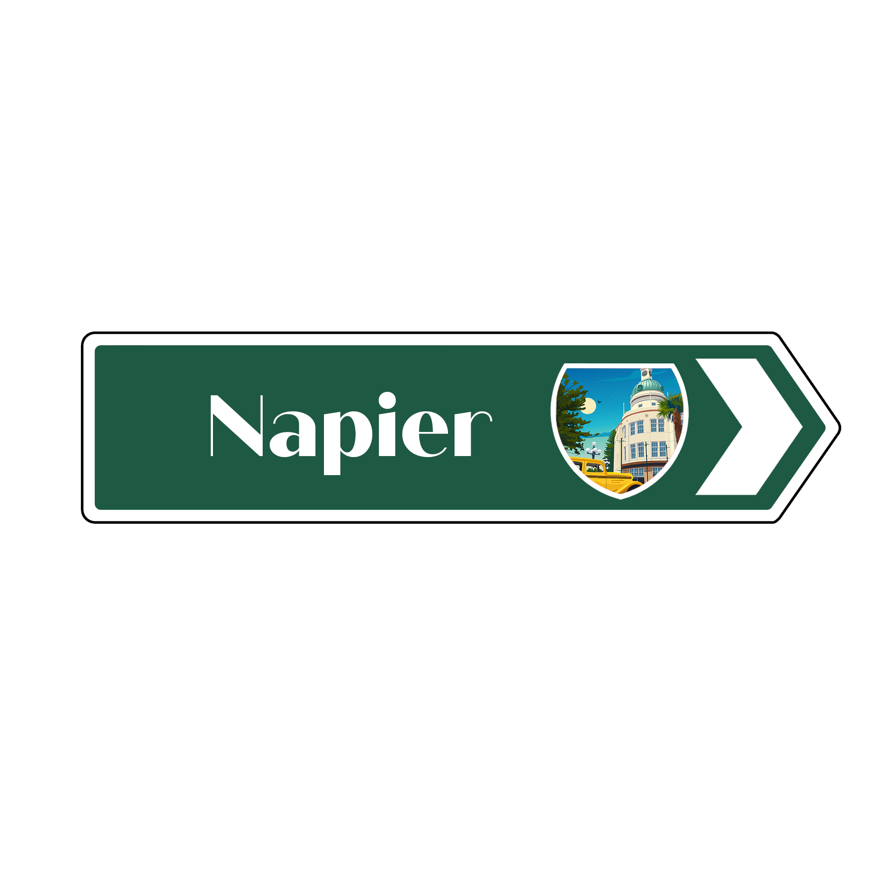 Native Road Sign Arrow Magnet - Napier Art Deco Illustration – MyMerchant